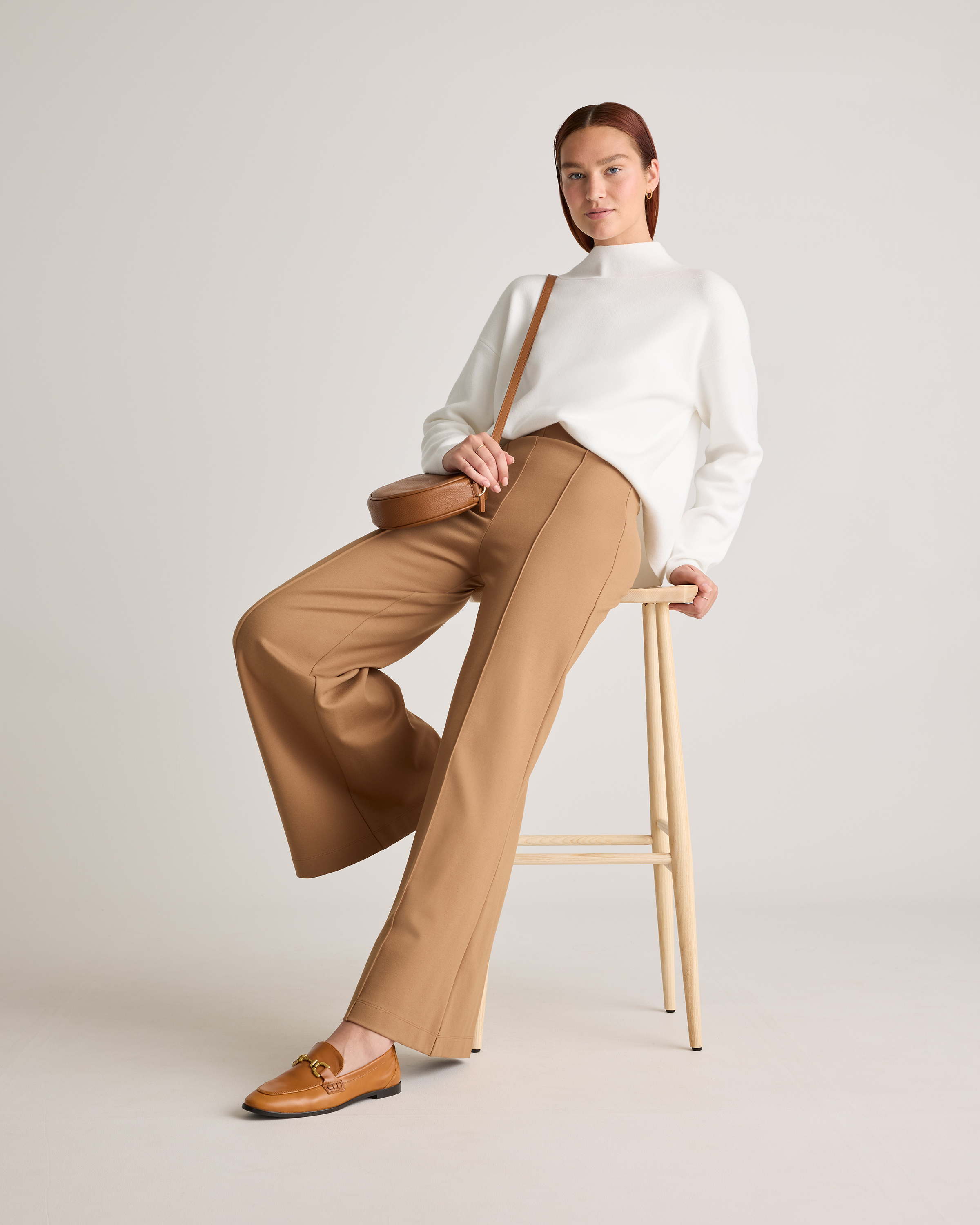 QUINCE Ultra-Stretch Ponte Super Wide Leg Pants